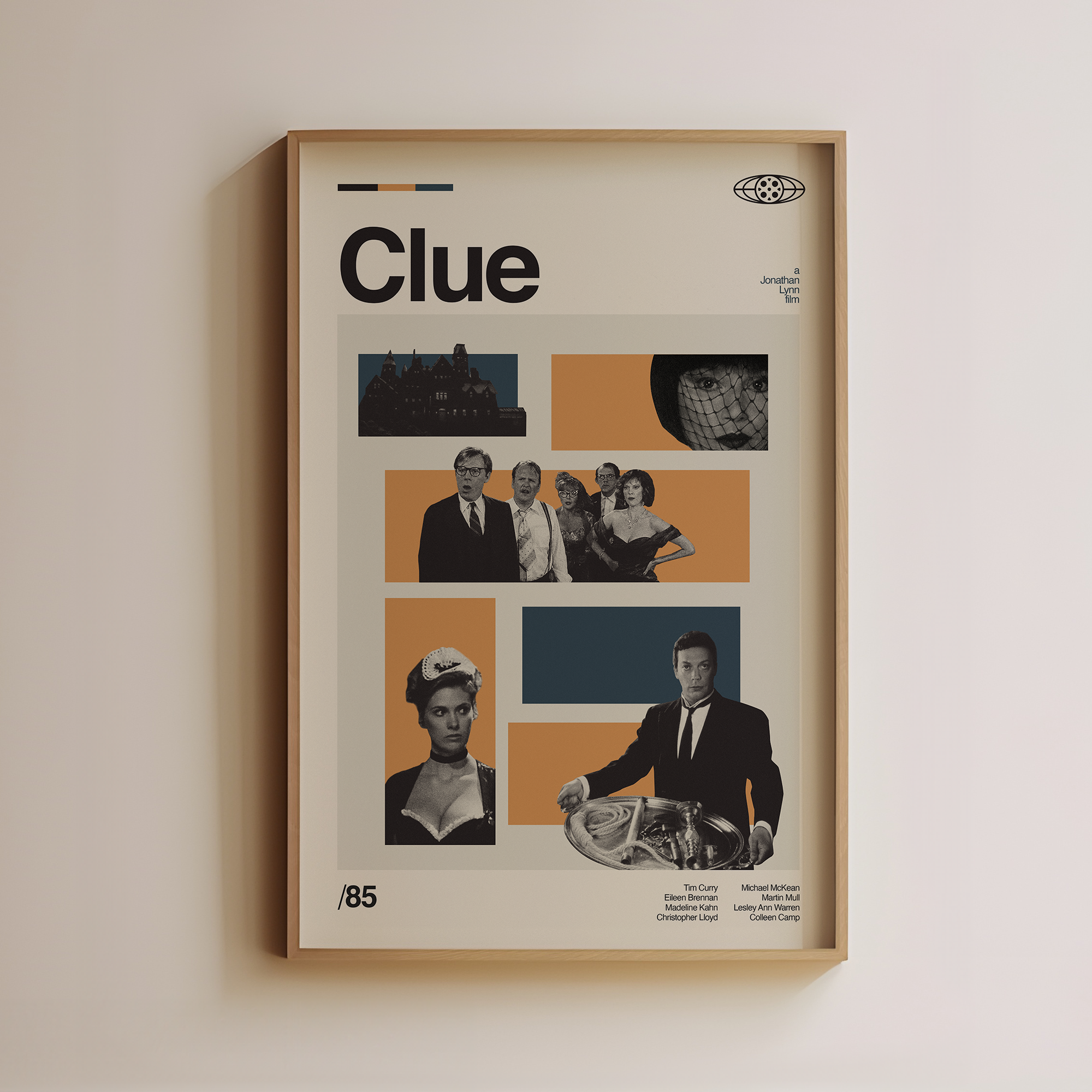 Clue poster, midcentury modern wall art – Sandgrain Studio