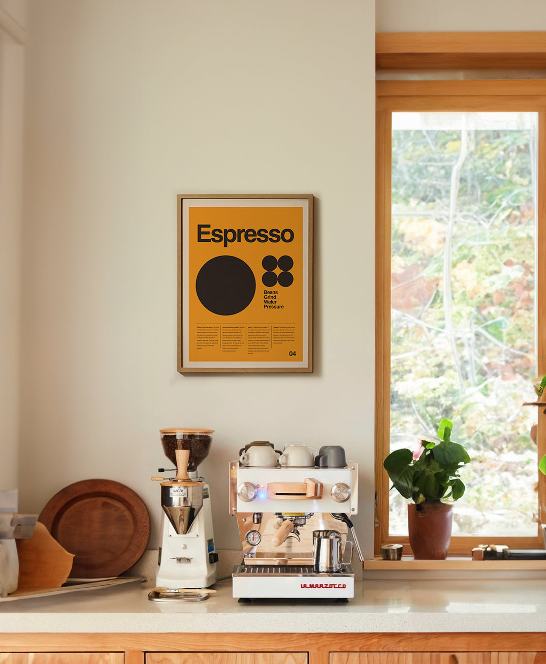 Espresso poster, midcentury modern, minimalist – Sandgrain Studio