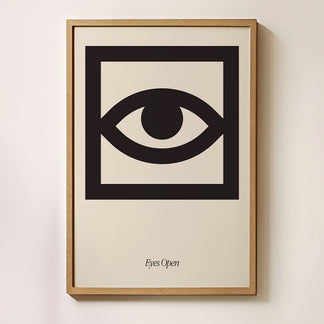 Eyes Open Poster - abstract art wall- Swiss Modernism – Sandgrain Studio