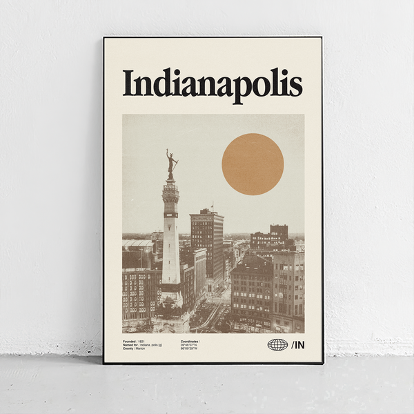 Indianapolis, Indiana Midcentury Modern Poster – Sandgrain Studio