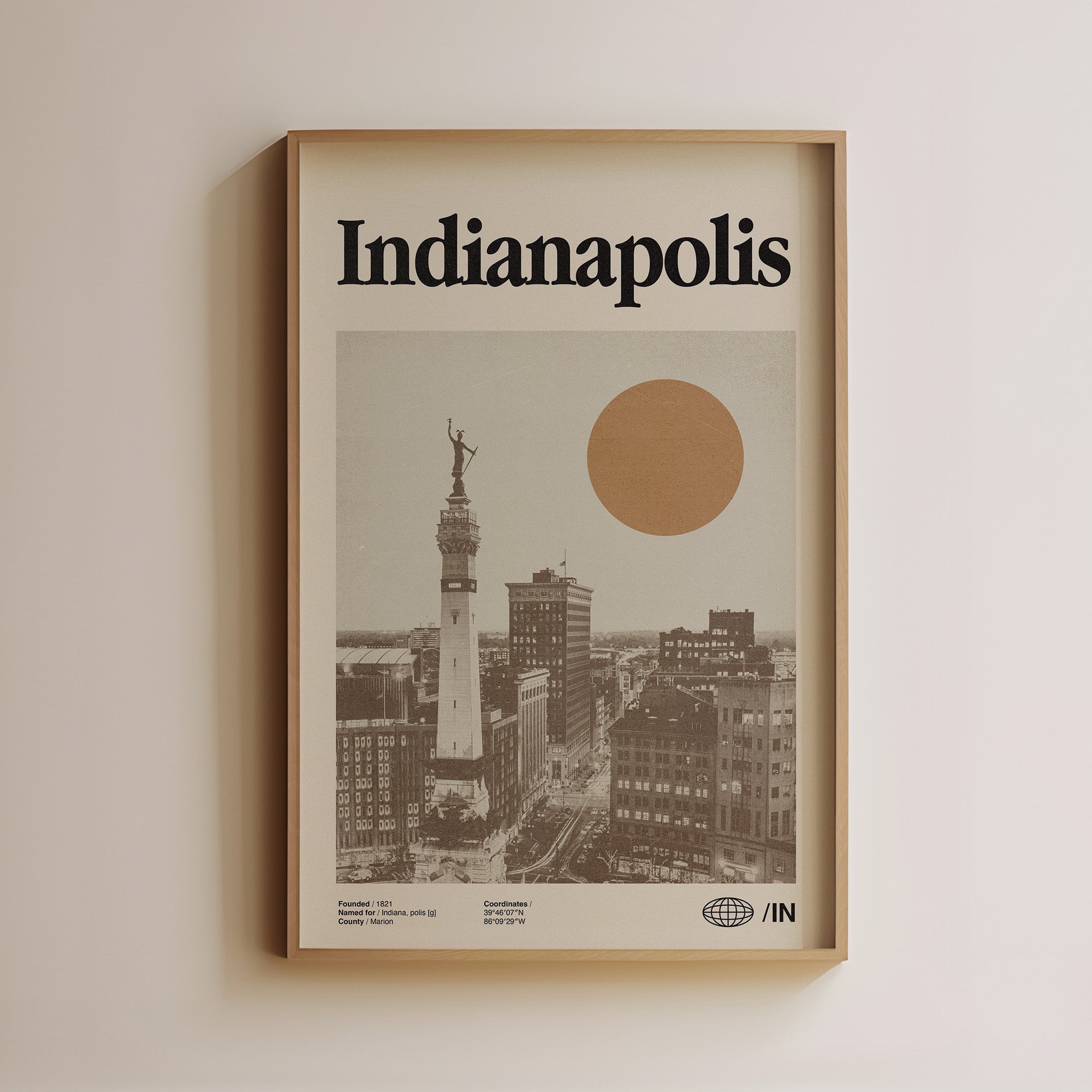 Indianapolis, Indiana Midcentury Modern Poster – Sandgrain Studio