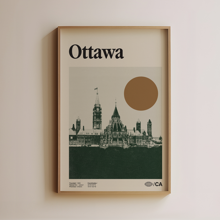 Ottawa Canada Travel Poster Midcentury Modern Wall Art Vintage ...