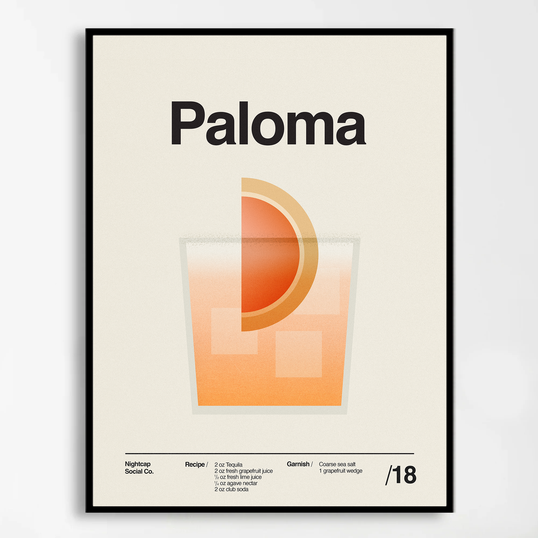 Paloma Craft Cocktail Midcentury Modern Poster – Sandgrain Studio
