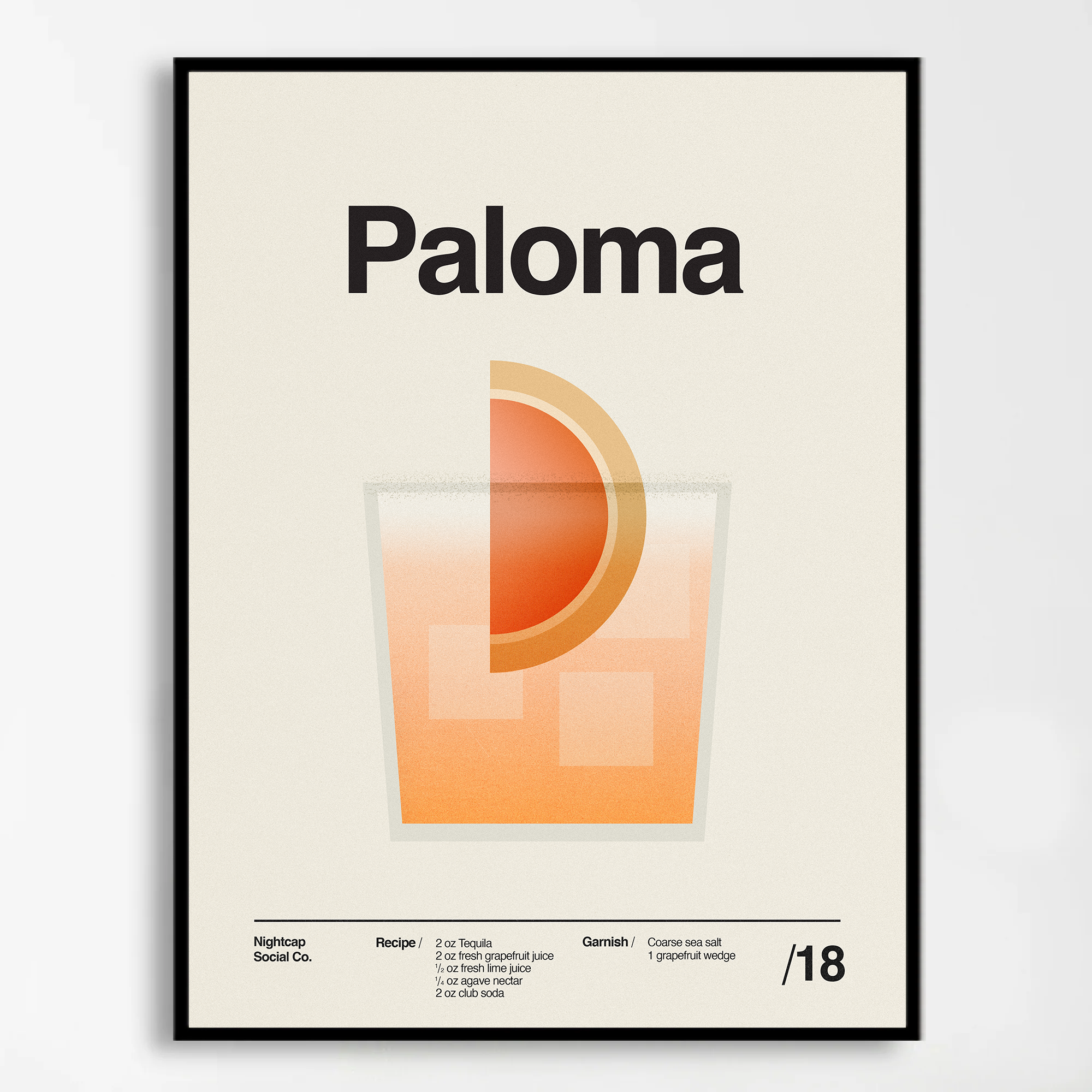 Paloma Craft Cocktail Midcentury Modern Poster – Sandgrain Studio