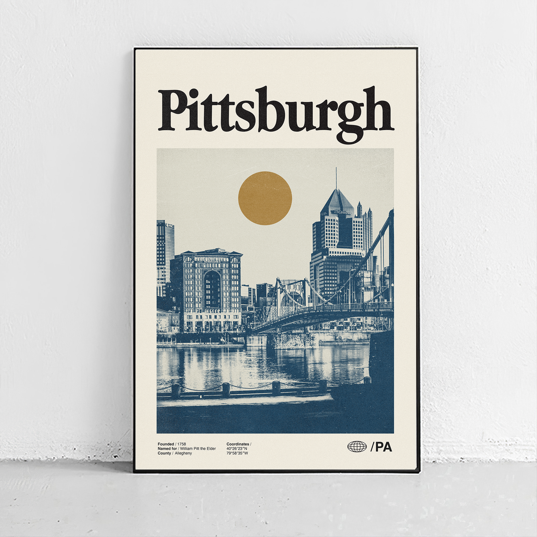 Pittsburgh poster Midcentury Modern Travel Poster Vintage – Sandgrain ...