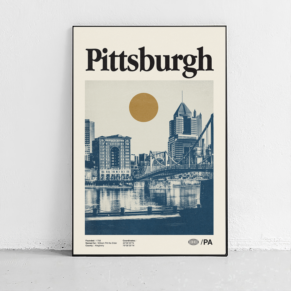 Pittsburgh poster Midcentury Modern Poster – Sandgrain Studio