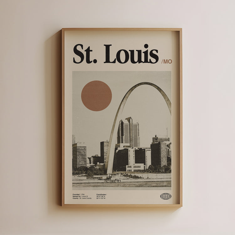 St. Louis, Missouri Midcentury Modern vintage Poster wall art ...
