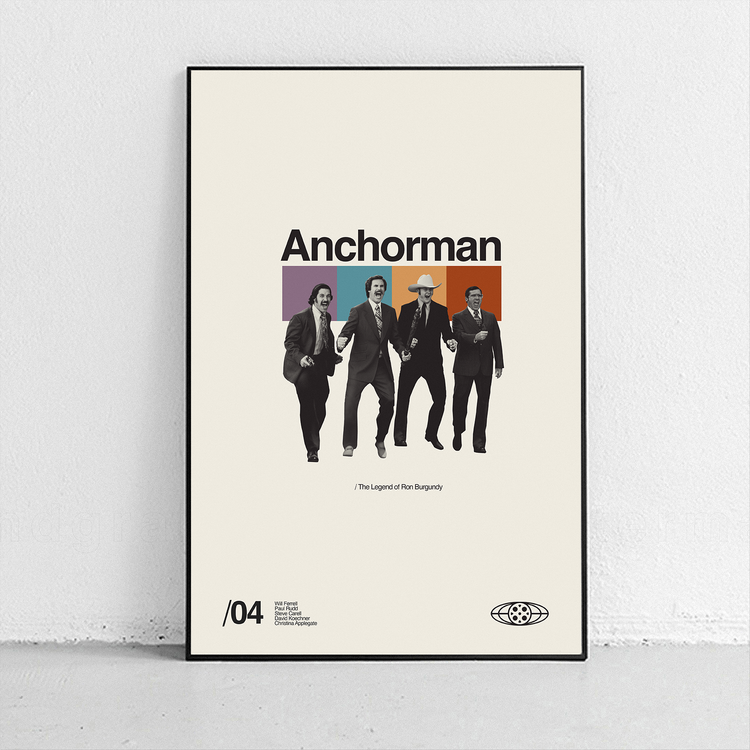 Anchorman Modern Movie Poster – Sandgrain Studio