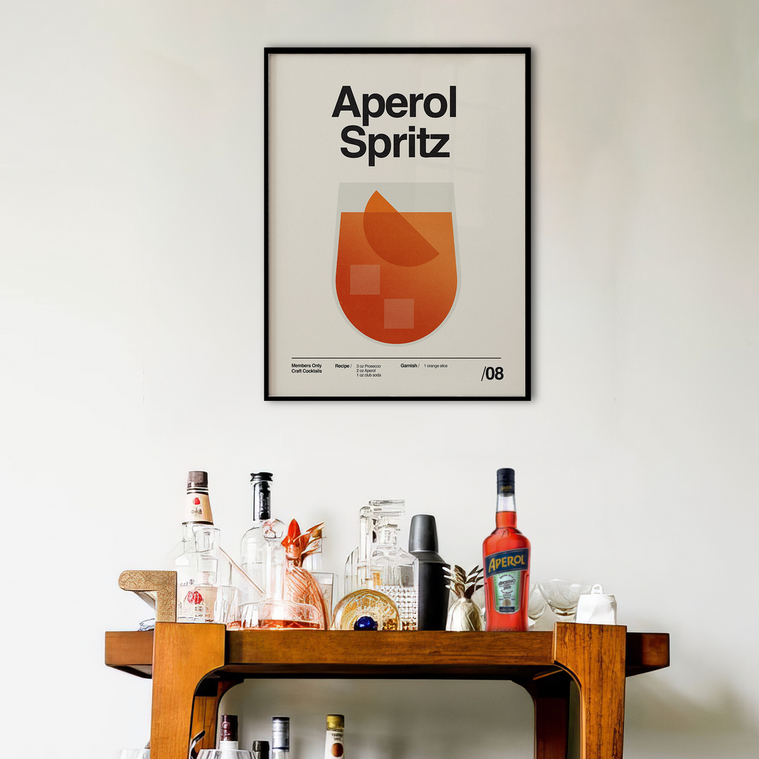 Aperol Spritz Craft Cocktail Midcentury Modern Poster – Sandgrain Studio