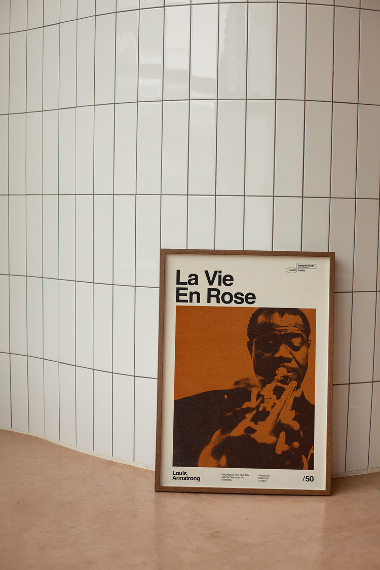 Louis Armstrong - La Vie En Rose midcentury modern art print ...
