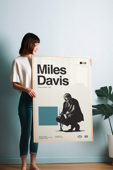Miles Davis Poster - Midcentury Modern Home decor - – Sandgrain Studio