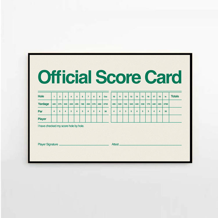 The Masters Score Card – Sandgrain Studio