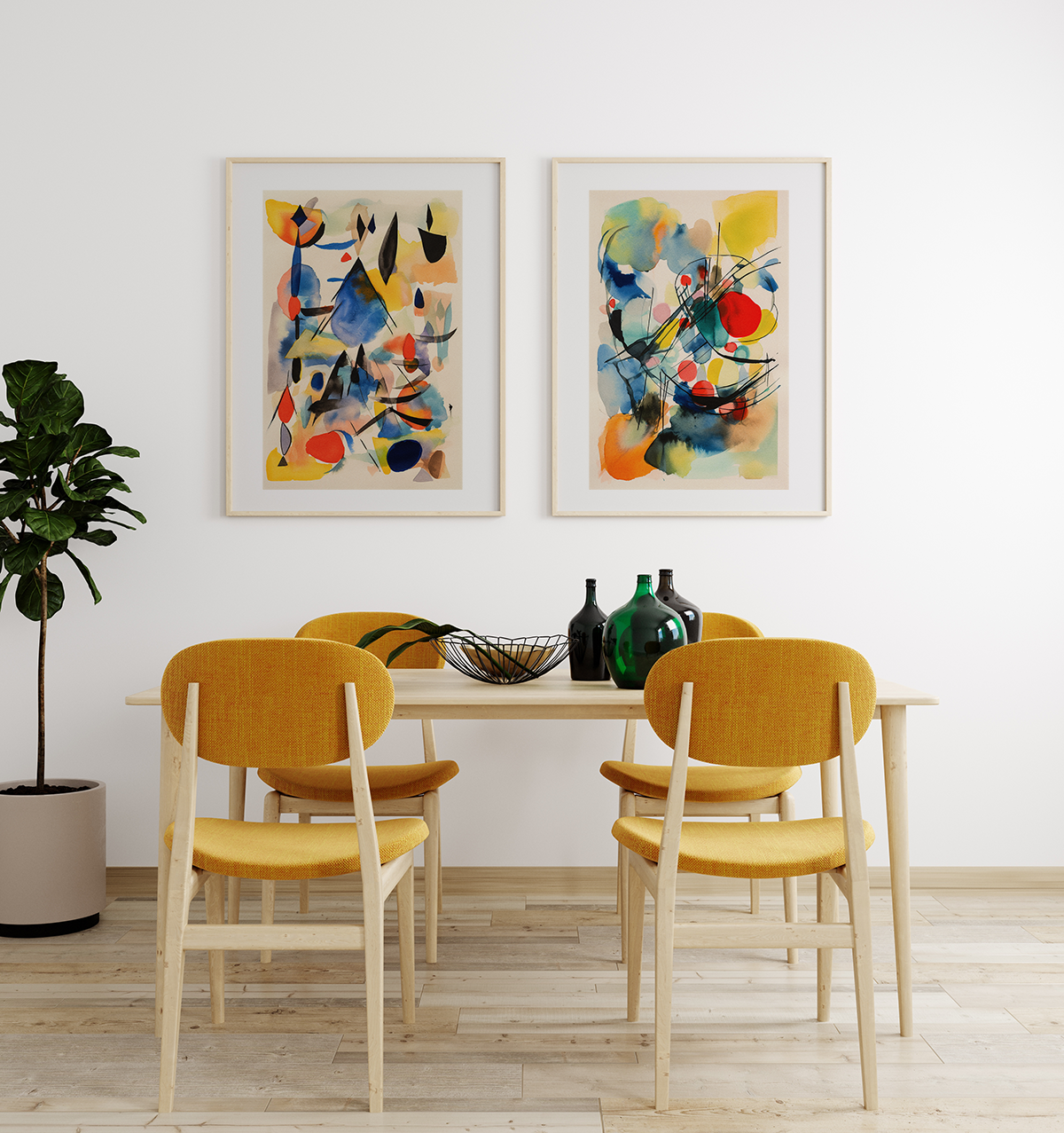 Primary abstract Midcentury Modern Poster – Sandgrain Studio